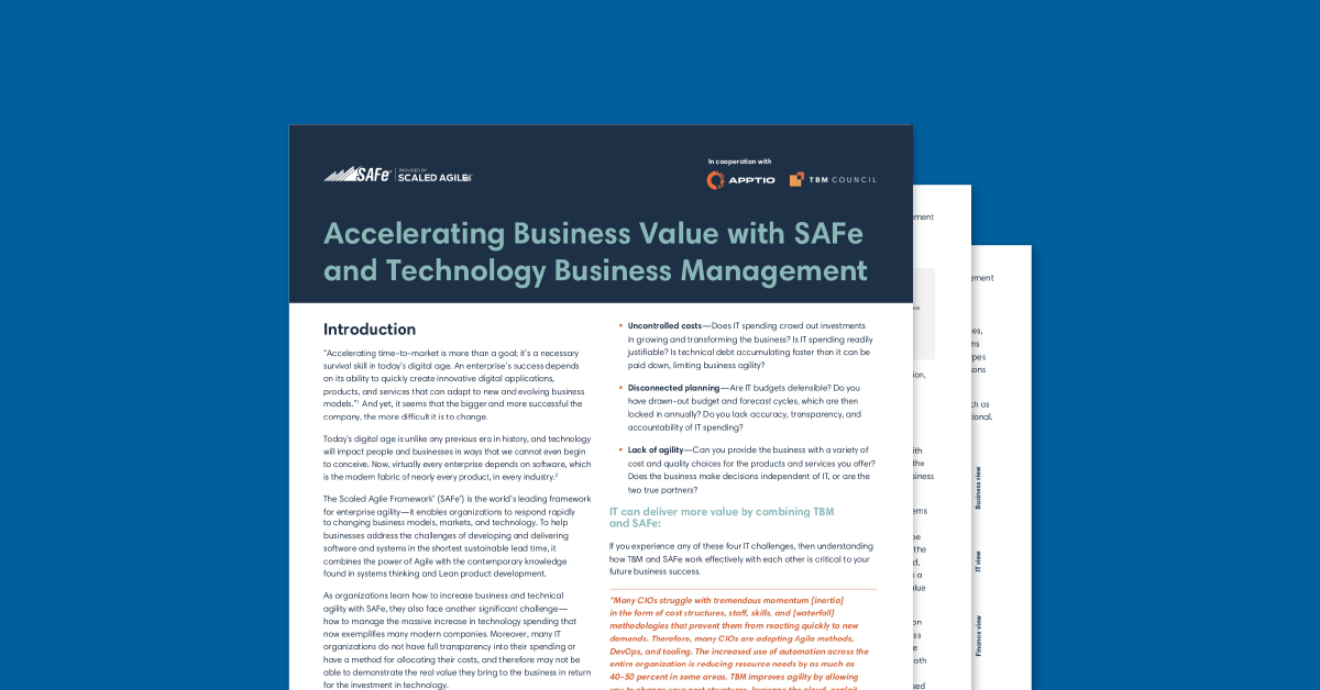 Accelerating Business Value with SAFe and Technology Business ...