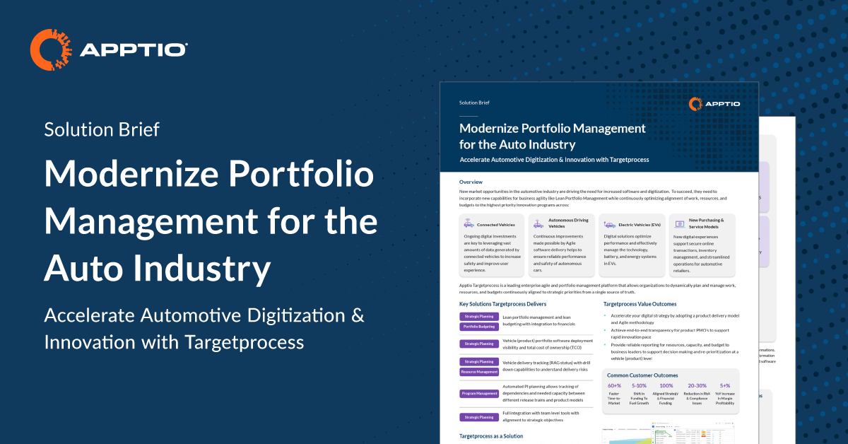 Modernize Portfolio Management for the Auto Industry - Apptio