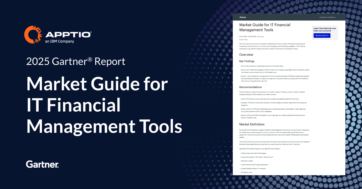2025 Gartner® Market Guide for IT Financial Management Tools - Apptio